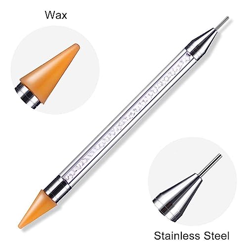 πππππ€ Rhinestone Picker, ππ’ππ¦π¨π§π πππ’π§ππ’π§π ππ¨πππ’π§π πππ§ Dual-end Rhinestones Pickup Tool for Nail Gems Stones Crystals πππ Nail Art Crafts (Pink and White)