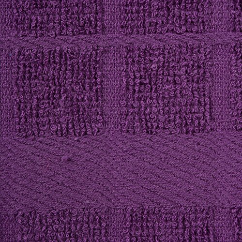 DII Basic Terry Collection Windowpane Dishtowel Set, 16x26, Eggplant Solid, 4 Piece