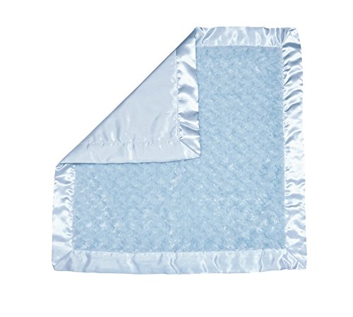 Bearington Baby Small Swirly Security Blankie (Blue) 16" x 16"