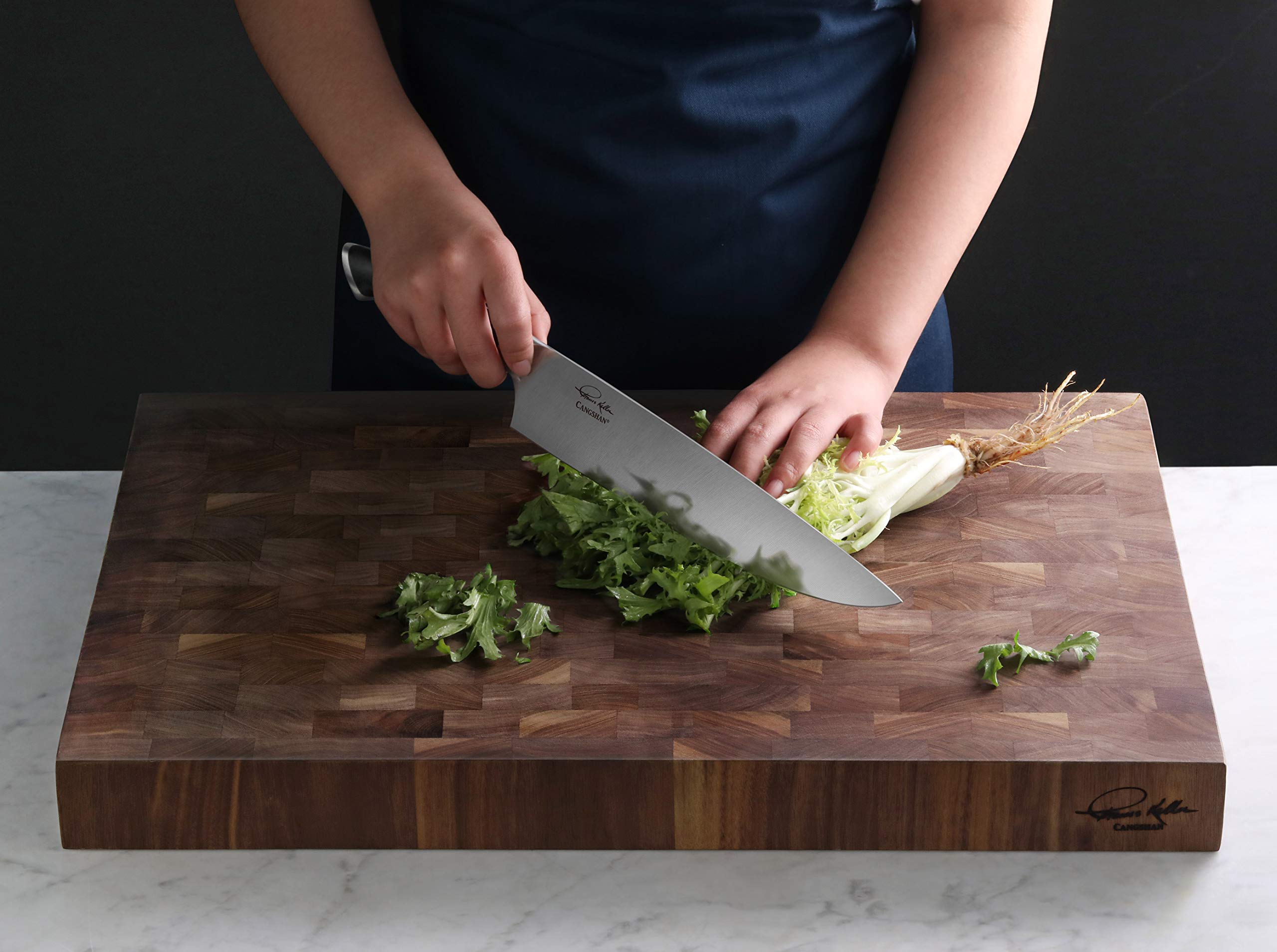 Cangshan | Thomas Keller Signature Collection Walnut End-Grain Cutting Board,16 x 22 x 2.0", Crafted in USA