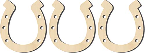 6" Horseshoe - 3 Pack - Wood Cutout Shape - DIY party craft - decorate