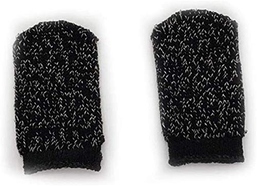 XJXJ 10pcs Anti-sweat Finger Set Game Finger Set Half Finger Set Touch Screen Game Anti-hand Sweat Ultra-thin Non-slip Gloves compression gloves for men (Color : Black gold wire)
