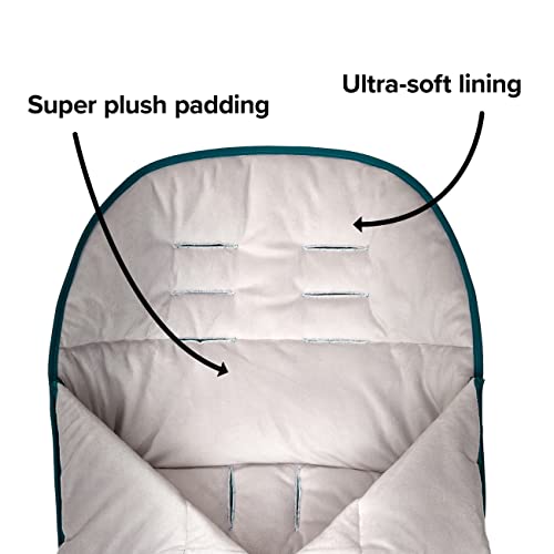Diono All Weather Stroller Footmuff, Universal Fit from Baby to Toddler with Cozy Super Soft Padding, Weatherproof, Water Resistant Lining, Blue Turquoise
