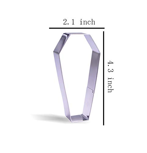 4.3 inch Coffin Cookie Cutter - Stainless Steel