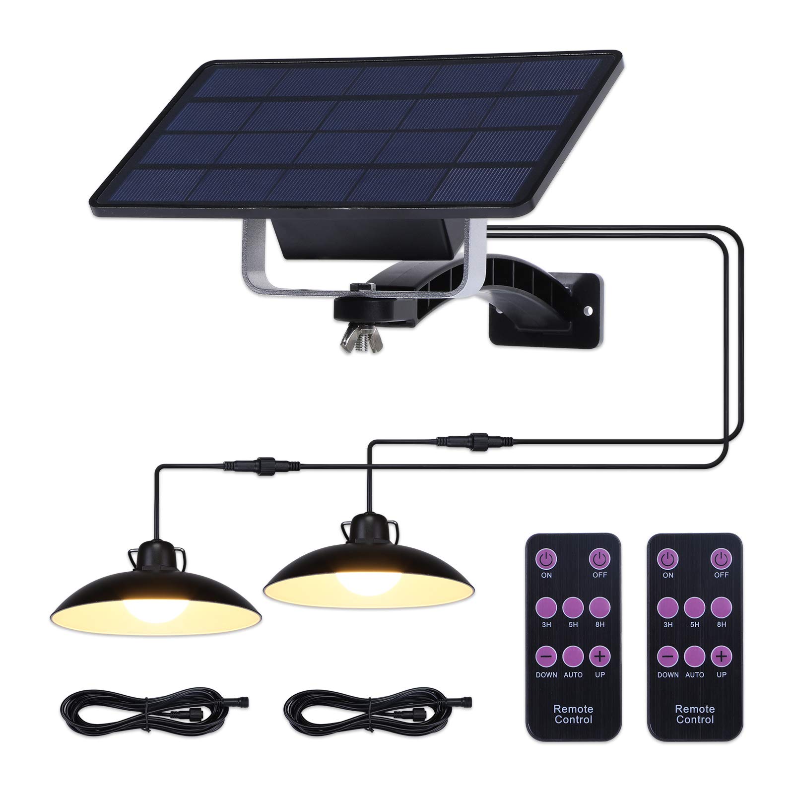 KINBEDY Solar Pendant Light Outdoor Indoor Shed Lights Adjustable Brightness Solar Barn Light Hanging Lamp IP65 Waterproof with 6M Extension Cord for Entryways, Yards, Garden Warmwhite