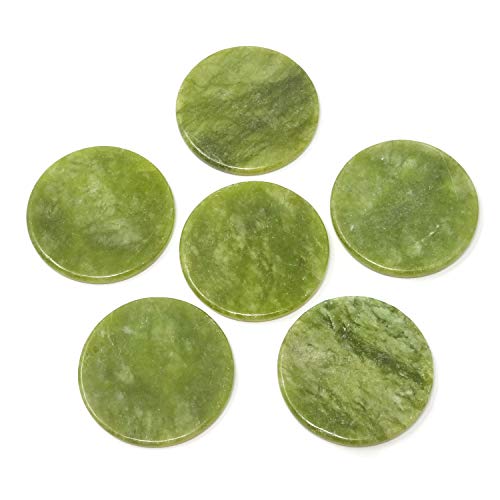Honbay 6PCS Round Jade Stone Fake Eye Lash Bases Stands Holders for Eyelash Extension