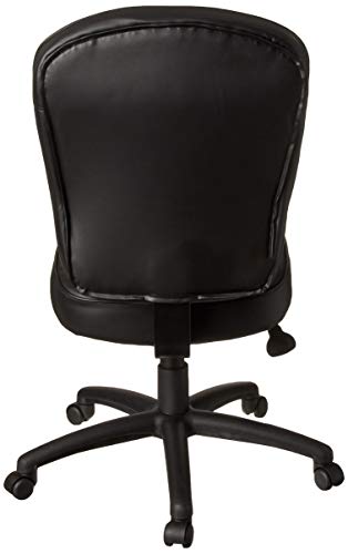 Boss Office Products Leather Adjustable Task Chair Without Arms, Black, B563
