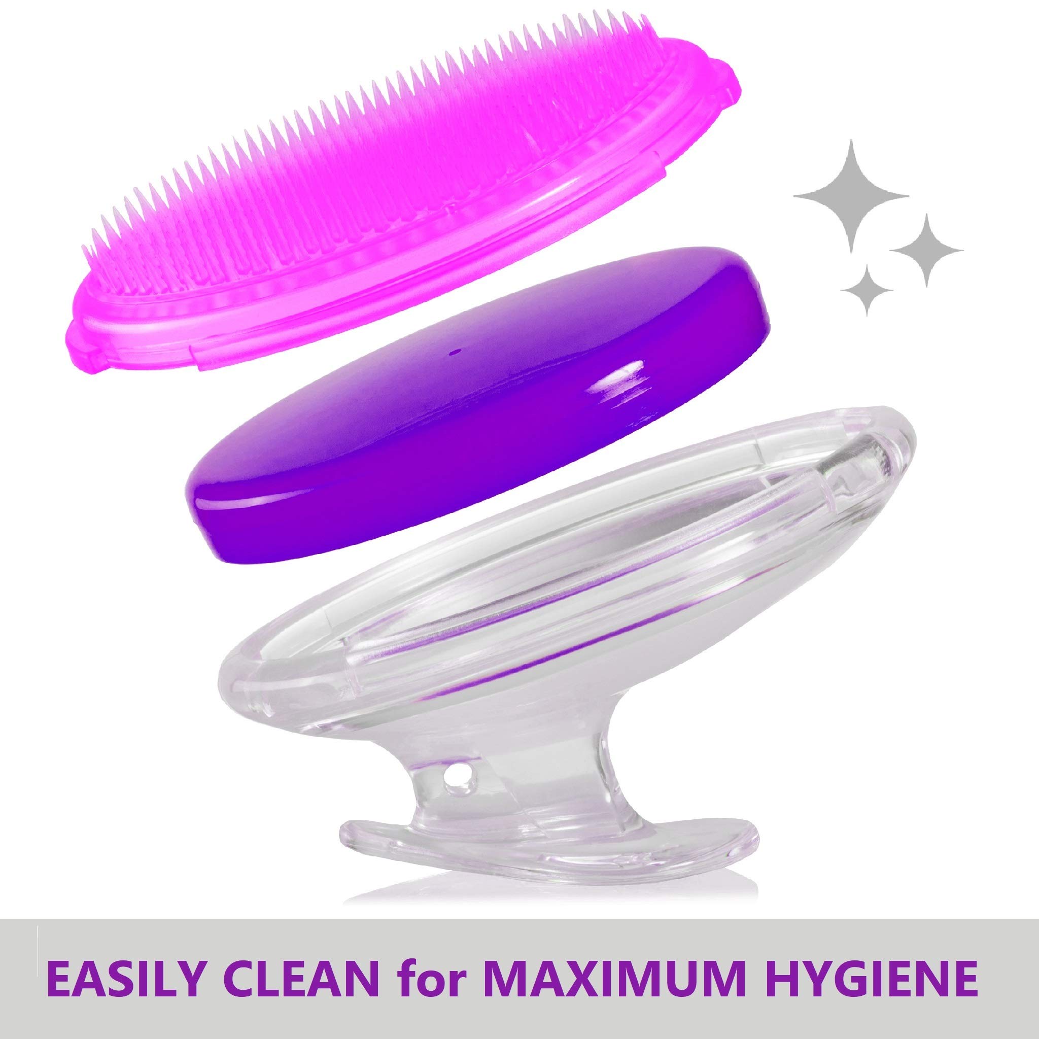 Dylonic 3 Pack Body and Face Exfoliating Brushes for Ingrown Hairs Treatment, Razor Bumps, Shaving Irritation - Silicone Scrubbers Gift Set, Skin Exfoliator Brush Dry Brushing Loofah for Smooth Skin