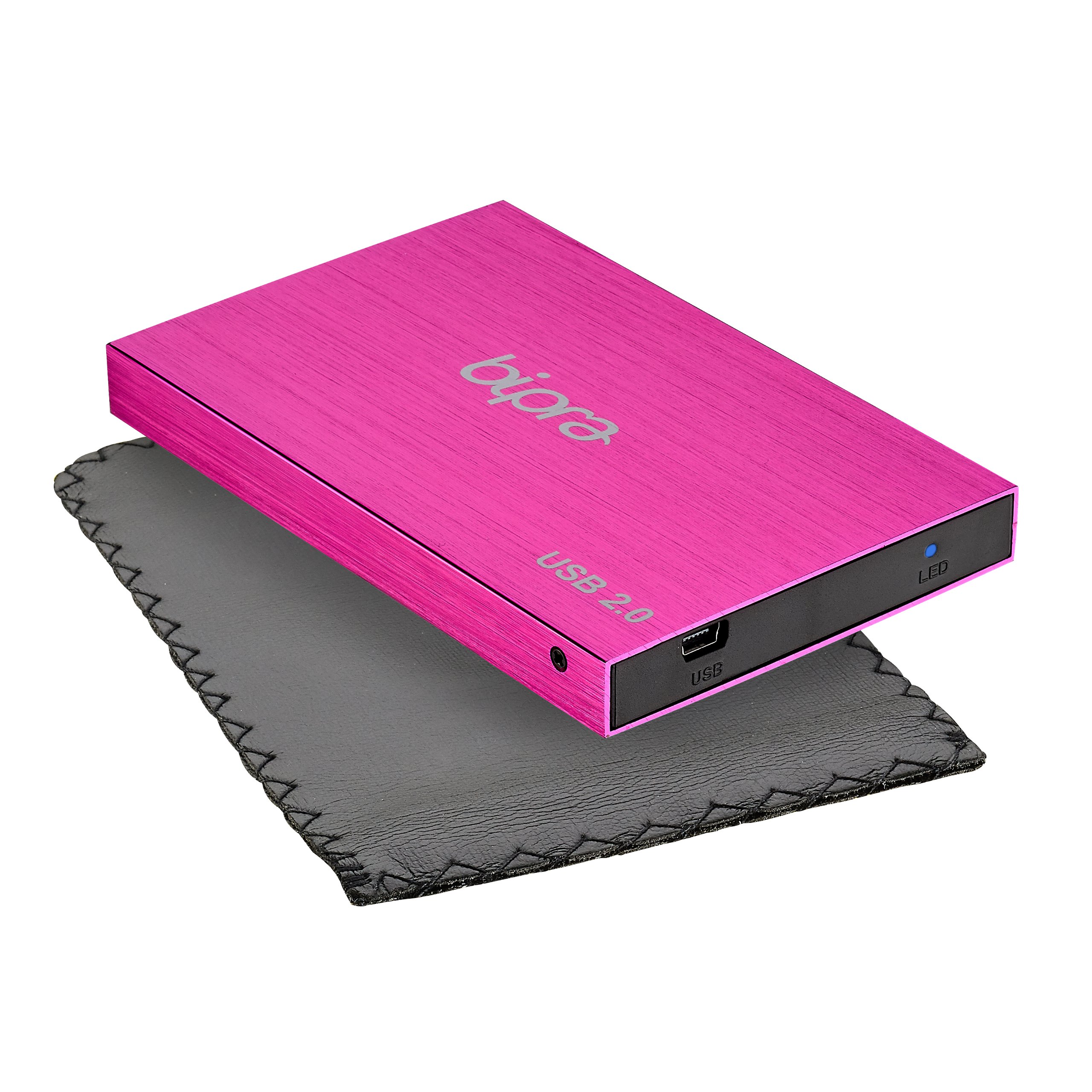 BIPRA 1Tb 1 Tb 2.5 USB 2.0 External Pocket Slim Hard Drive - Sweet Pink - Fat32
