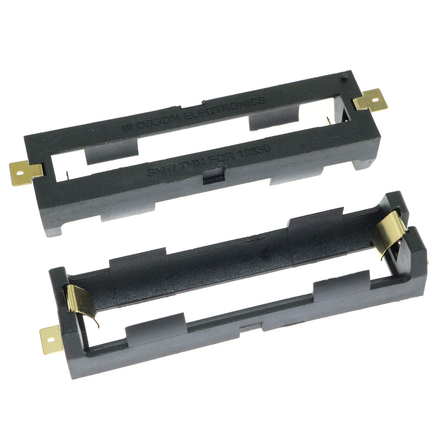 DGZZI 2pcs 1 Cell 18650 Series Batteries Holder SMD SMT Single Slot 3.7V DIY Battery Box Storage Case Container with Nickel Plated Phosphor Bronze Pins