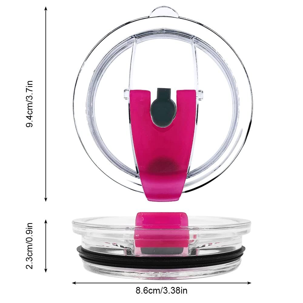 20oz Tumbler Lids Set of 3 Fit for YETI Rambler, Ozark Trail, Rtic and More, maxin Spill Proof and Splash Resistant Lids Covers（1Pink+1Blue+1Yellow）