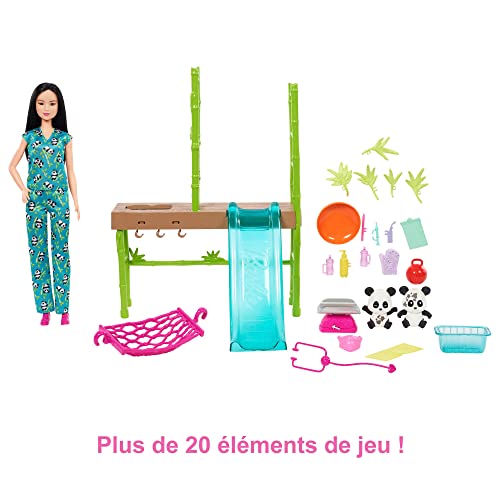Barbie Careers Doll & Playset, Baby Panda Care and Rescue with Vet Doll, 2 Color-Change Pandas & 20+ Accessories