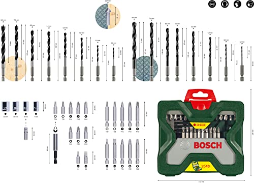 Bosch 2607019613 Hex Drill Bit-Set "X-Line" 43 Pcs