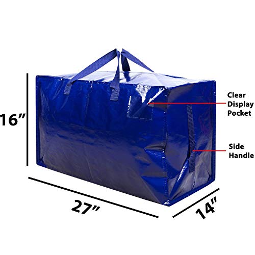 VENO 8 Packs Heavy Duty Large Storage Moving Bags Bundles, 4 Packs of Large Moving Bags with Strap and 4 Packs Oversize Moving Storage Bags