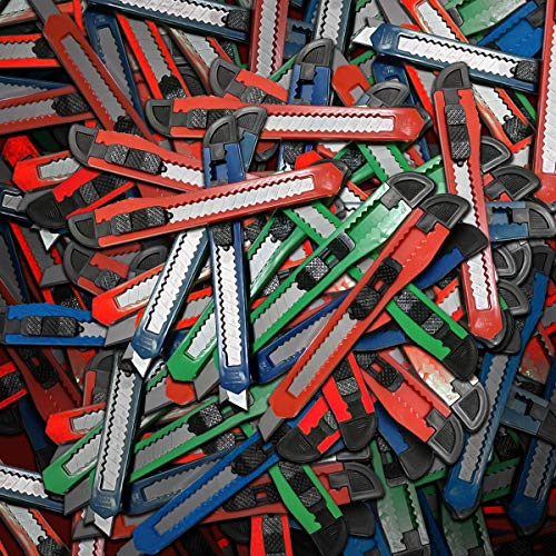 48 Pack Utility Knife Box Cutter Retractable Blade Snap off Razor Knife with Safety lock 5" Wholesale lot