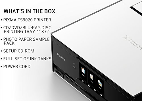 Canon Office Products TS9020 WH Wireless All-in-One Printer with Scanner and Copier: Mobile and Tablet Printing, with AirPrint and Google Cloud Print Compatible, White