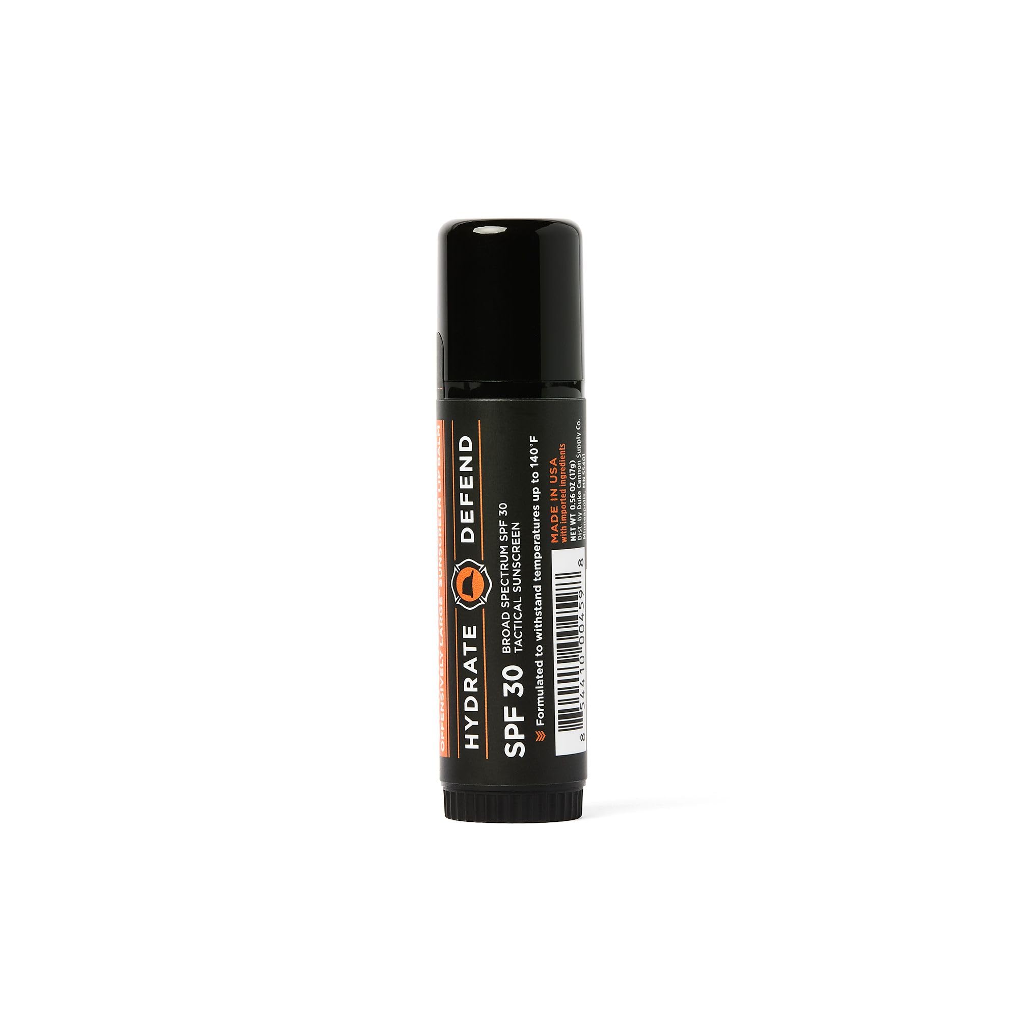 Duke Cannon Balm 140° Tactical Lip Protectant - Blood Orange Mint Flavored Lip Balm for Men with SPF 30, Large Size, Premium Ingredients, 0.56oz