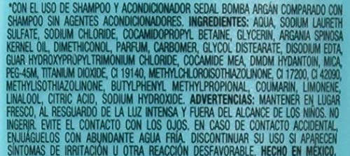 Sedal Shampoo Bomba, Argan, 340 ml