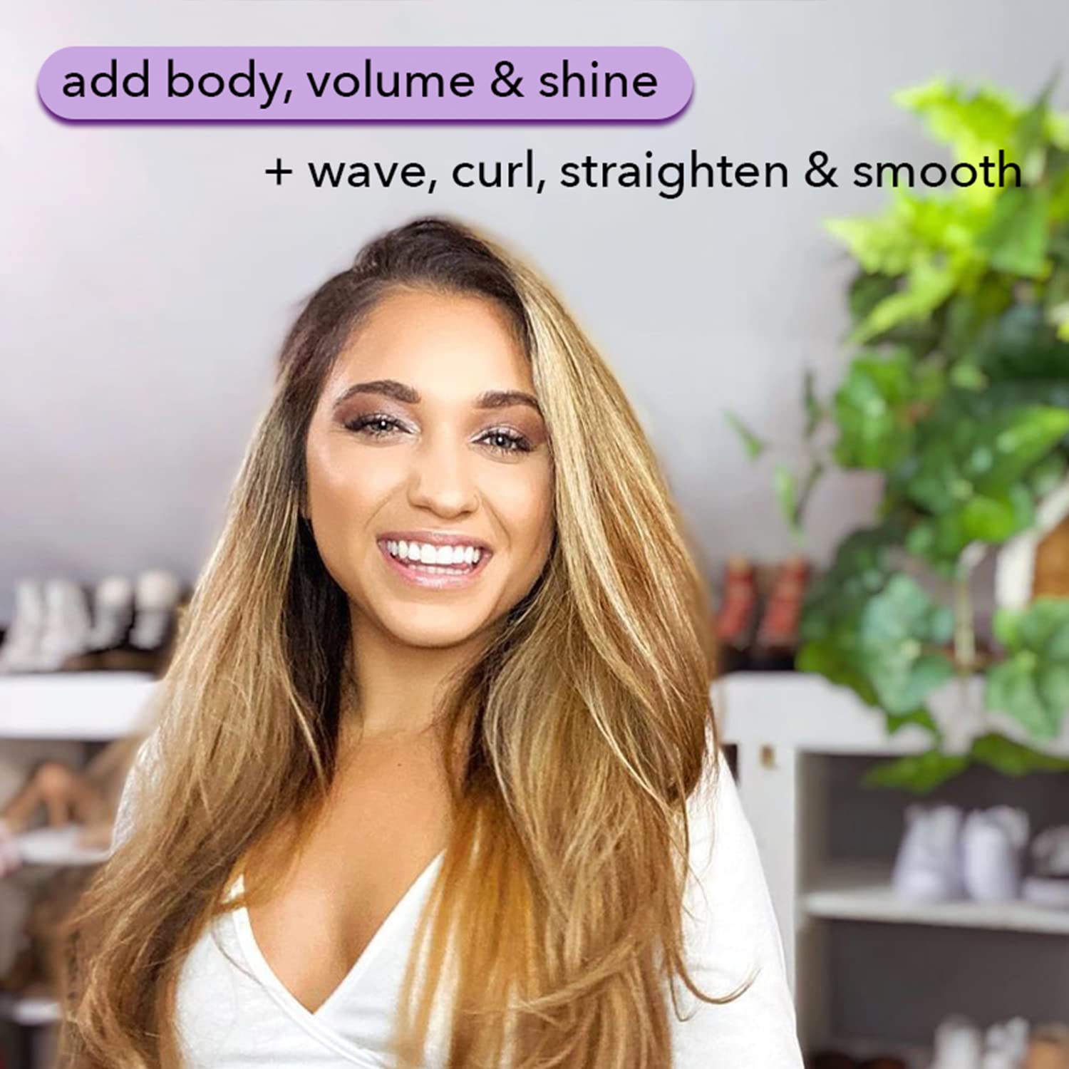 InStyler Freestyle 1” Ionic Ceramic Styler Round Hair Brush - Straighten, Wave or Curl Hair with Ionic Tip Barrel & Ceramic Heated Bristles - Helps Reduce Frizz for Easy Styling