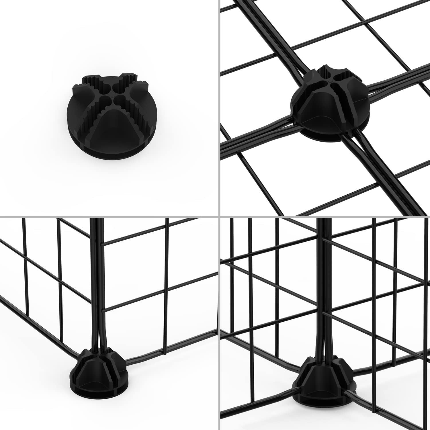 BASTUO Wire Cube Storage, Multipurpose Metal Cube Storage Organizer, Square Wire Storage Cubes (16 Cubes, Black)