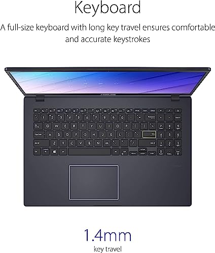 ASUS 2023 Newest Vivobook Laptop, 15.6” FHD Display, Intel Quad-Core Processor, 4GB RAM, 64GB eMMC, Ultra Thin, Wi-Fi, Long Battery Life, Windows 11 Home in S Mode, Star Black