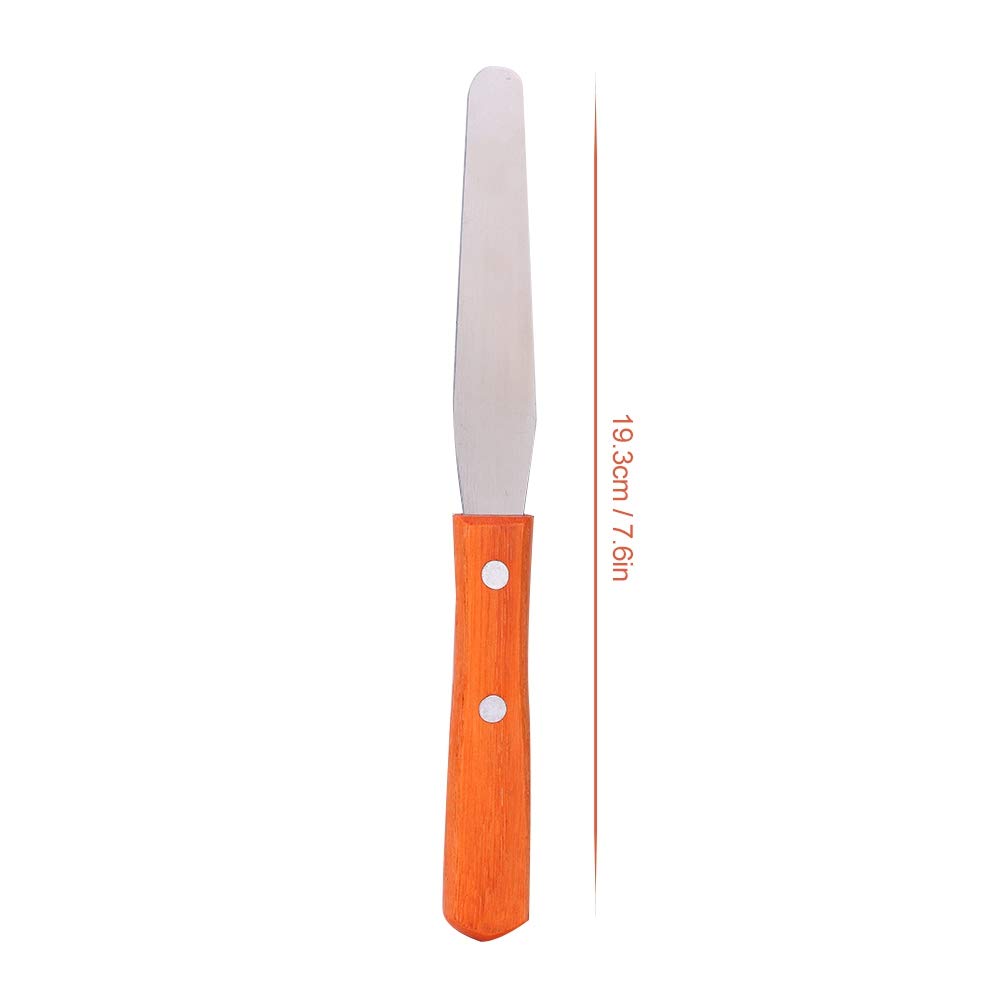 LAVEN Metal Straight Stainless Waxing Spatula Wax Applicator Spatula Wooden Handle Craft Stick for Body Hair Removal