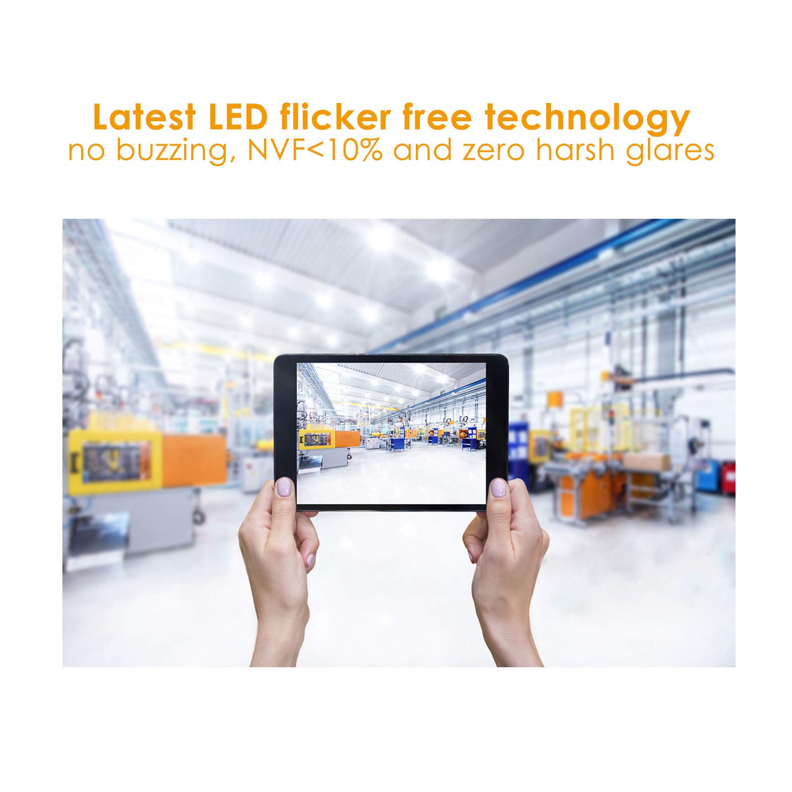 LED UFO High Bay Light, 150W 21,000LM Daylight 5000K Shop Light Fixture, IP65 Waterproof 600W HID Equiv. with Hanging Hook and Safe Rope, Commercial Grade Lighting for Warehouse, Workshop-by BRILLIRARE, UFO-150W, Grey