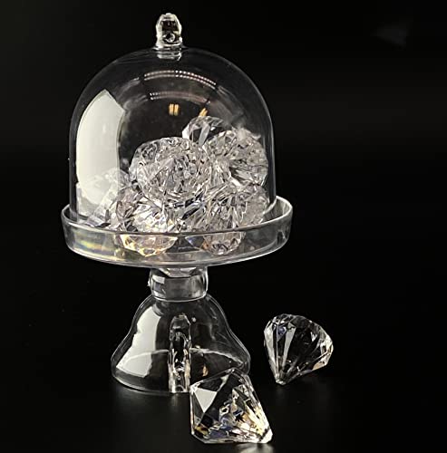 48 Pieces 4β H x 2.75β W Cake Plate Stand with Dome Cover, Clear,