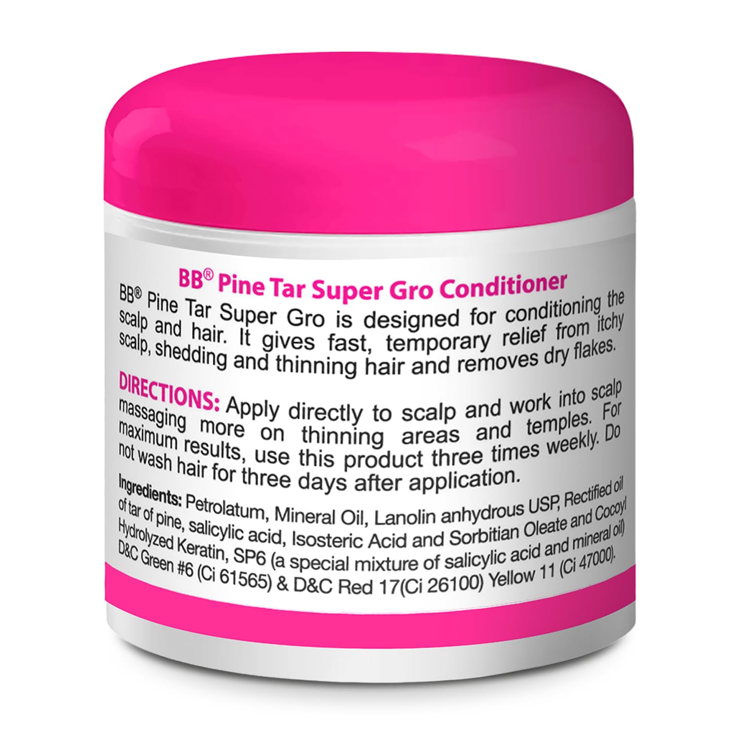 Bronner Bros BB Pine Tar Super Gro Conditioning Temple & Scalp Treatment for Dandruff - Soothes Dry, Itchy Scalp, Moisturizer & Deep Conditioner - With Pine Tar, Salicylic Acid & Lanolin - 6 oz