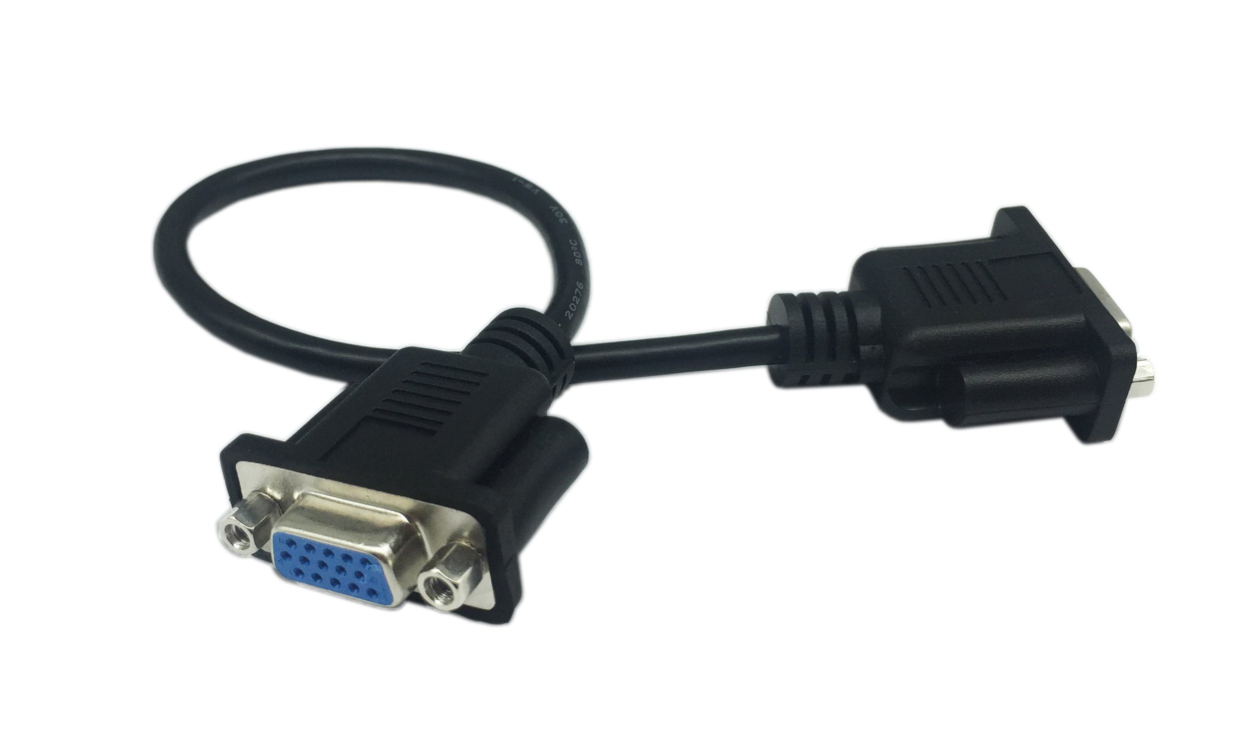 CERRXIAN 1ft VGA SVGA 15 Pin HD15 Female to Female Gender Changer Adapter Extension Video Monitor Cable for PC Laptop TV Porjector(ff)