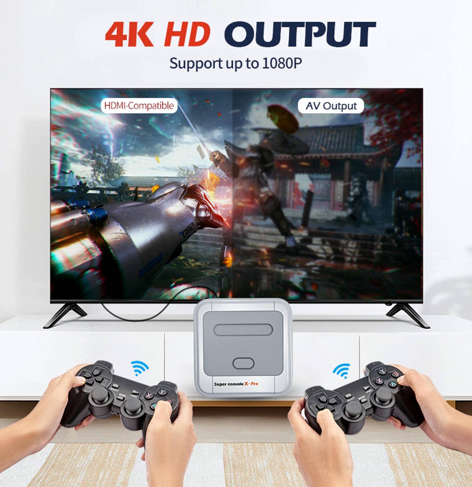 Retro Wi Fi Super Console X Pro S905 X4 K H D Mini T V/Video Game Consoles for P S P/P S1/ D C/ N64 K O D I Dual System Built-in50000 Games