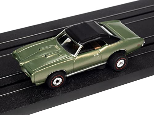 Auto World Thunderjet OK Used Cars 1969 Pontiac GTO Convertible (Green) HO Scale Slot Car