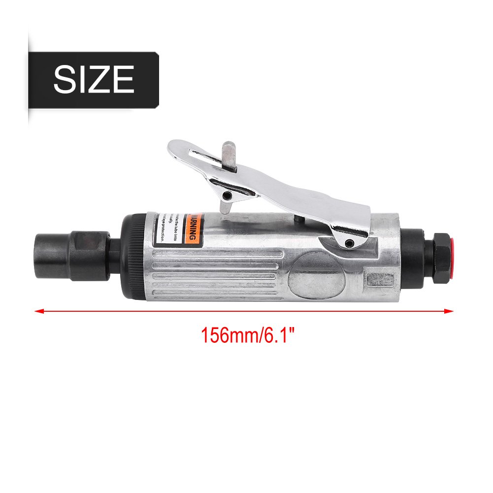 Acouto 1/4" Pneumatic Die Grinder 90PSI Pneumatic Air Die Grinder Grinding Kit Polishing Engraving Tool