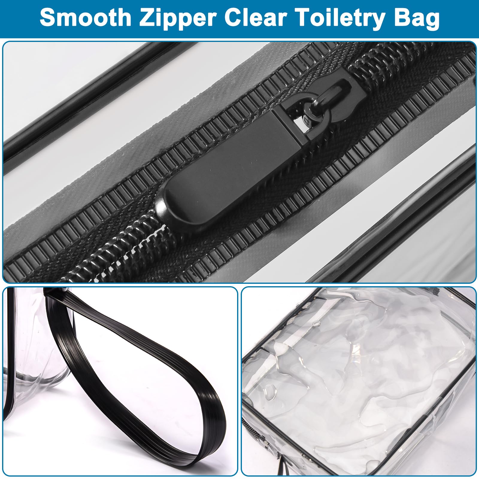 CGBE TSA Approved Toiletry Bag With Handle, Clear Toiletry Bag Quart Size Travel Bags For Toiletries Carry On Cosmetic Makeup Pouch For Men