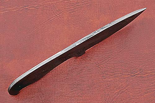 8 inches Long Drop Point Blank Blade Skinning Knife, Hand Forged Damascus Steel 4" Scale Space with 3 Pin Hole Space, 3.75 inches Cutting Edge