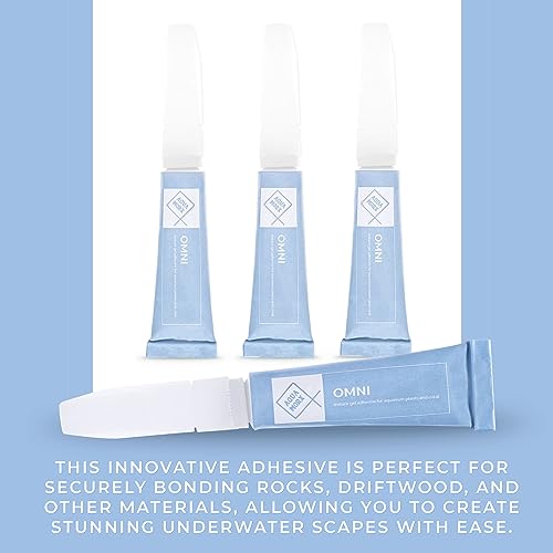 Aqua Worx Omni Aquarium Glue for Aquatic Plants,Coral, Rocks - Safe for Aquariums, Reef Tanks, Non-Toxic Quick Dry (3 Pack)
