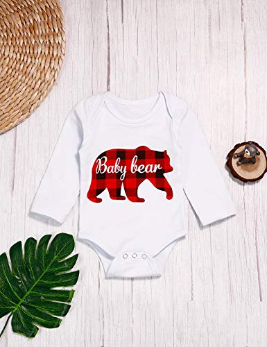 HKALL Newborn Infant Baby Boy Girls Clothes Fall Outfits Baby Bear Romper Long Pants Hat 3PCS Christmas Bodysuit Set