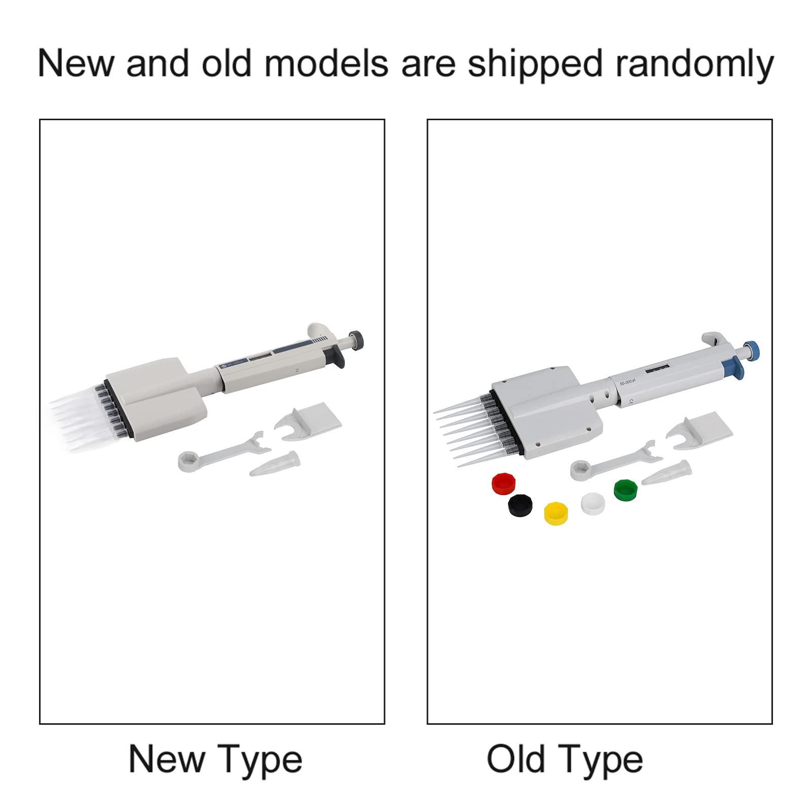 Lab Micropipette Adjustable Volume Pipettor 8-Channel Multichannel Pipett Micro Pipettes Variable Volume Pipettes for Scientific Lab and School 50-300渭l