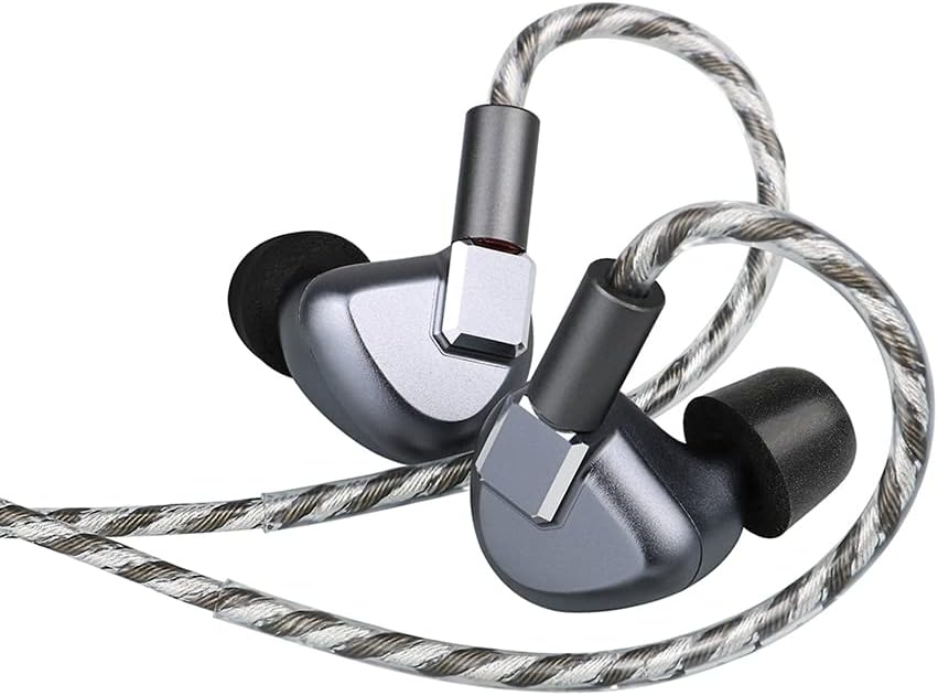LETSHUOER S12 in-Ear Earphone 14.8mm Planar Magnetic Driver IEMs HiFi Headphone with Silver Plated Monocrystalline Copper Cable 3.5mm Headphones Jack (Grey)