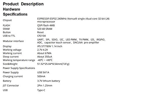 Hailege ESP32 LCD WiFi Kit ESP-32 1.14 Inch LCD Display WiFi+Bluetooth CP2104 USB Type-C Internet Development Board for Arduino ESP8266 NodeMCU