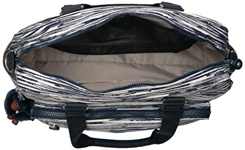 Kipling Women's Alanna Diaper Bag, Stroller Clips, Zip Closure, Scribble Lines Blue, One Size