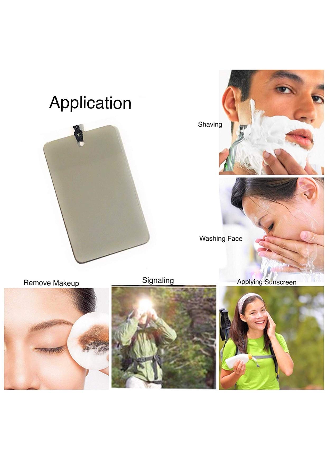 MARKHA Pocket Mirror for Men Women Unbreakable Stainless Steel Portable Mirror (Purse Mirror-(Black))