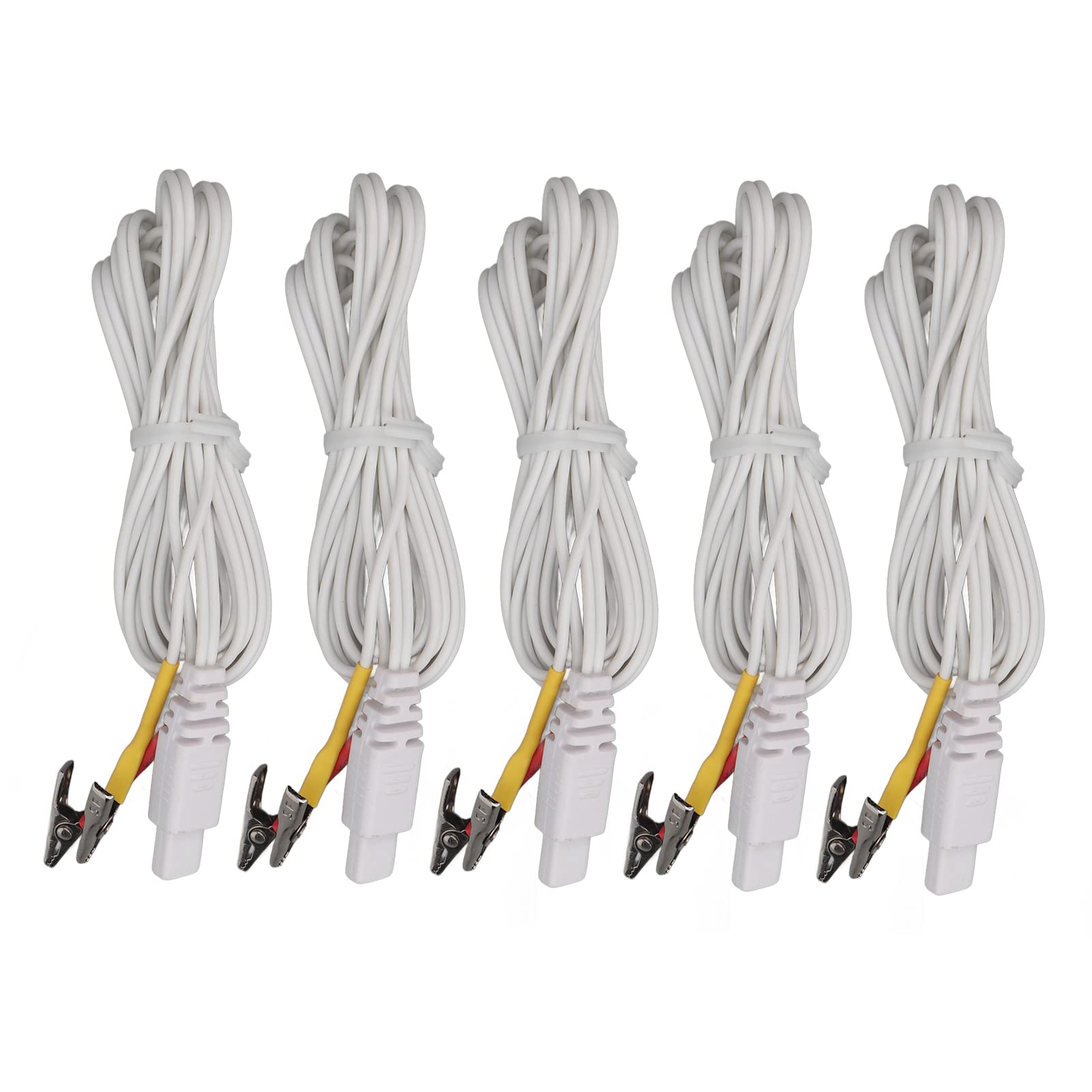 5pcs Clip Electrode Wire Instrument Connection Cable Connective Cord for Digital Therapeutic Machine Slimming Massager