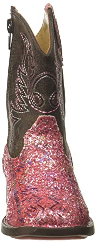 Roper Infants Cowbabies Glitter Aztec Boot, Pink, 4