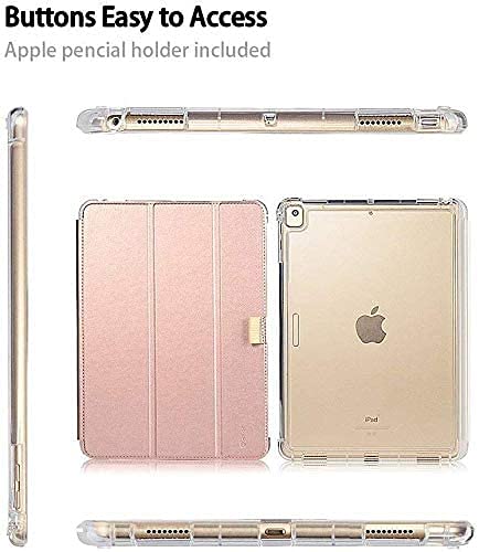 Valkit iPad Air (3rd Gen) 10.5'' 2019 / iPad Pro 10.5'' 2017 Case Smart Folio Stand Protective Translucent Frosted Back Cover for Apple iPad Air 3 10.5 Inch 2019 Auto Sleep/Wake, Rose Gold