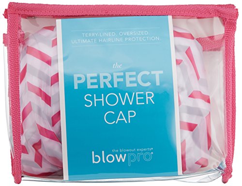 blowpro Waterproof Shower Cap – Anti Humidity, Mold Resistant & Breathable – Terry Cotton Lined Bath Hat Turban – Elastic Band, Adjustable – One Size - Color And Pattern May Vary
