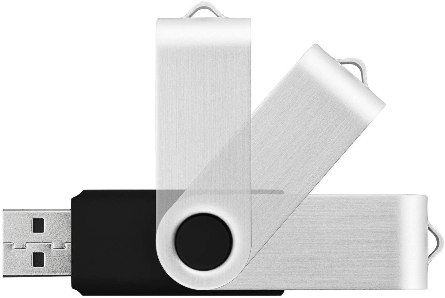 USB Bulk Flash Drives 128MB 100 Pack TOPESEL USB 2.0 Flash Drives Bulk Thumb Drive Pack Memory Stick Swivel Pen Drives (Black)