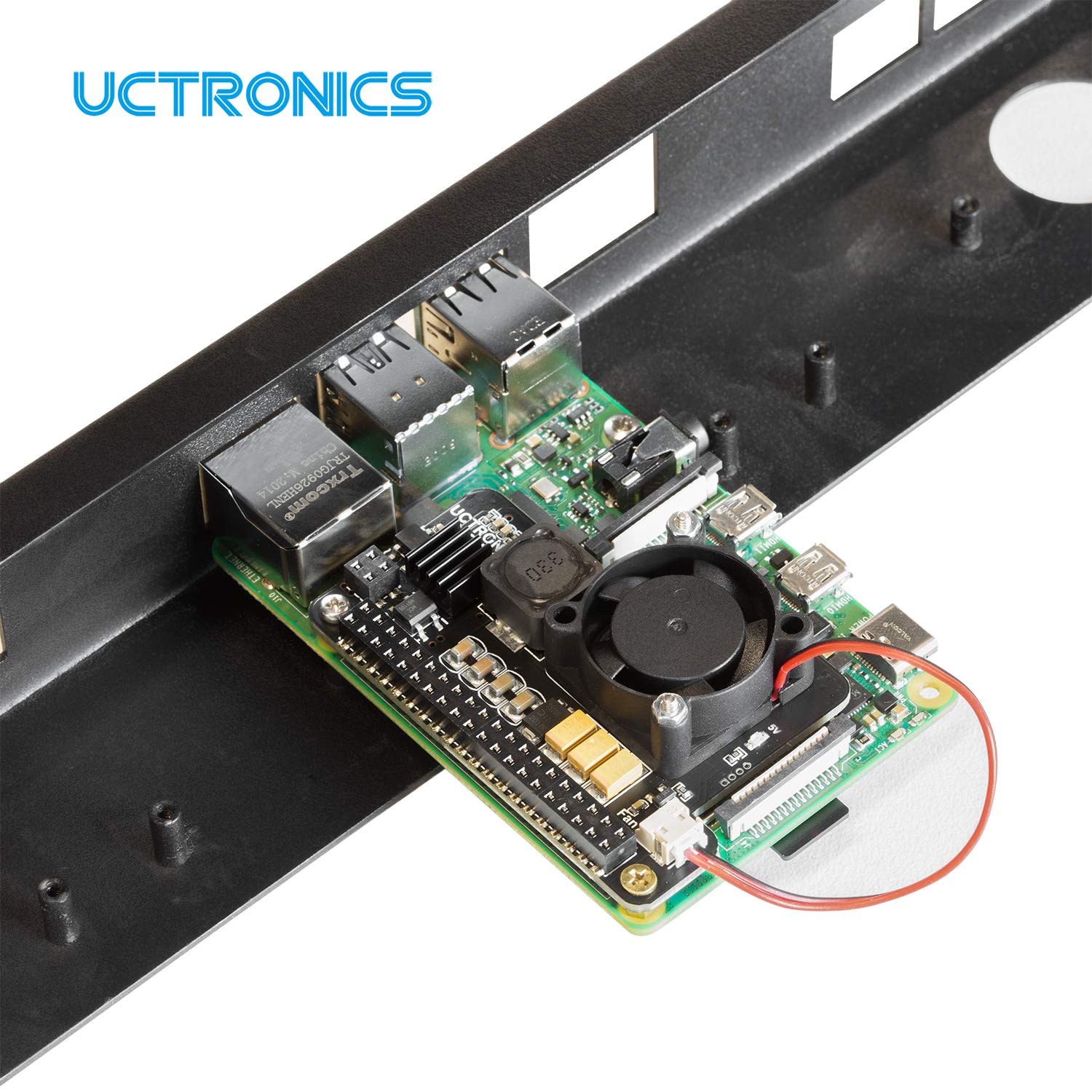UCTRONICS for Raspberry Pi 4 PoE HAT with Cooling Fan, Mini Power Over Ethernet Expansion Board for Raspberry Pi 4 B, 3 B+ and Rackmount