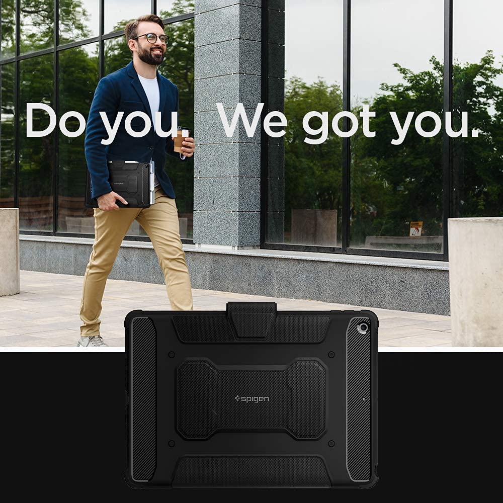 Spigen Rugged Armor Pro Designed for iPad 10.2 Case, iPad 9th Generation Case (2021) / iPad 8th Generation Case (2020) / iPad 7th Generation Case (2019) with Pencil Holder - Black