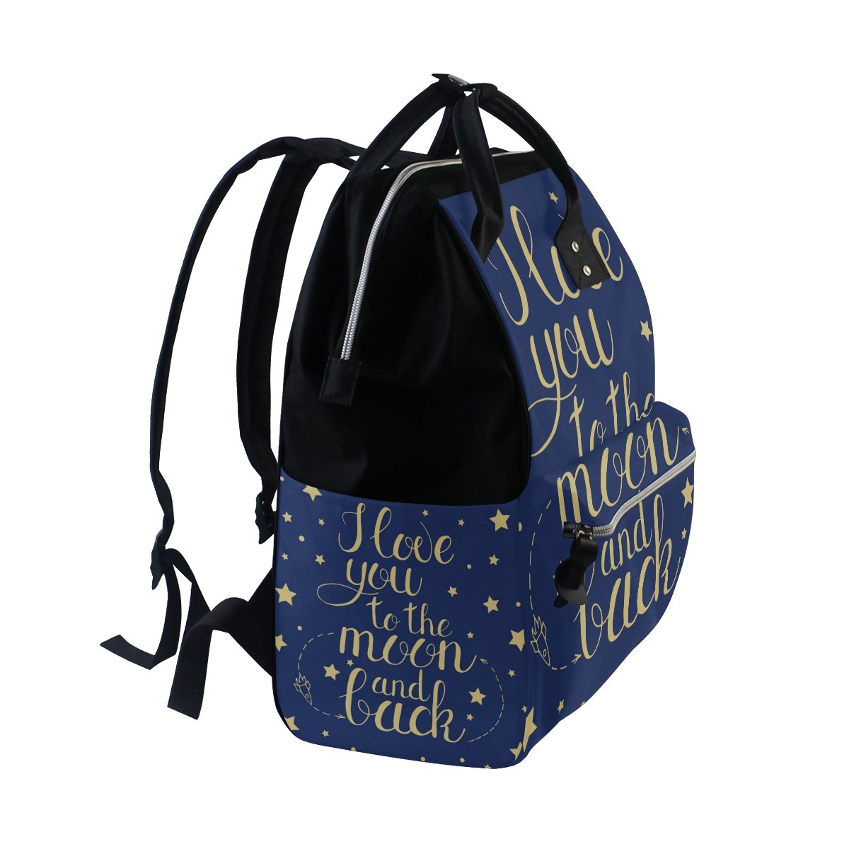 My Little Nest Large Capacity Baby Diaper Bag I Love You to The Moon and Back Durable Multi Function Travel Backpack for Mom Girls